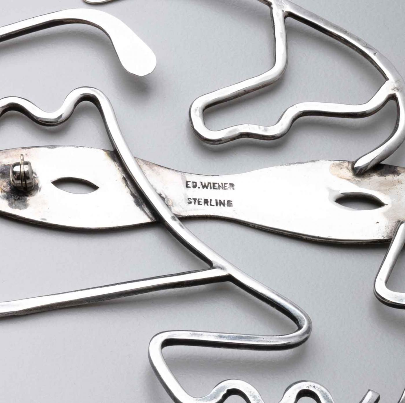 Edwin M. R. Weiner - Unique Ed Weiner 1950's Silver Brooch