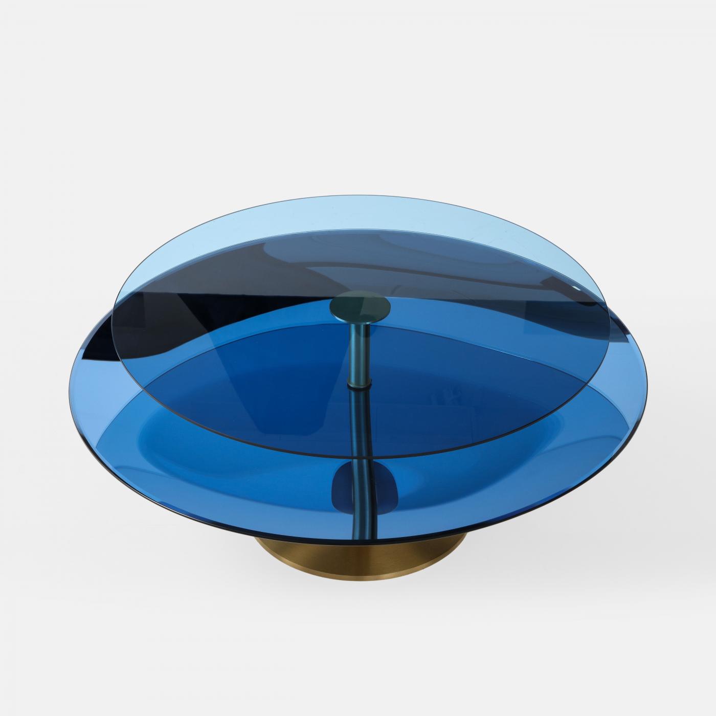 Effetto Vetro - Custom Contemporary Sculptural Coffee Table in Glass and Brass by Effetto Vetro