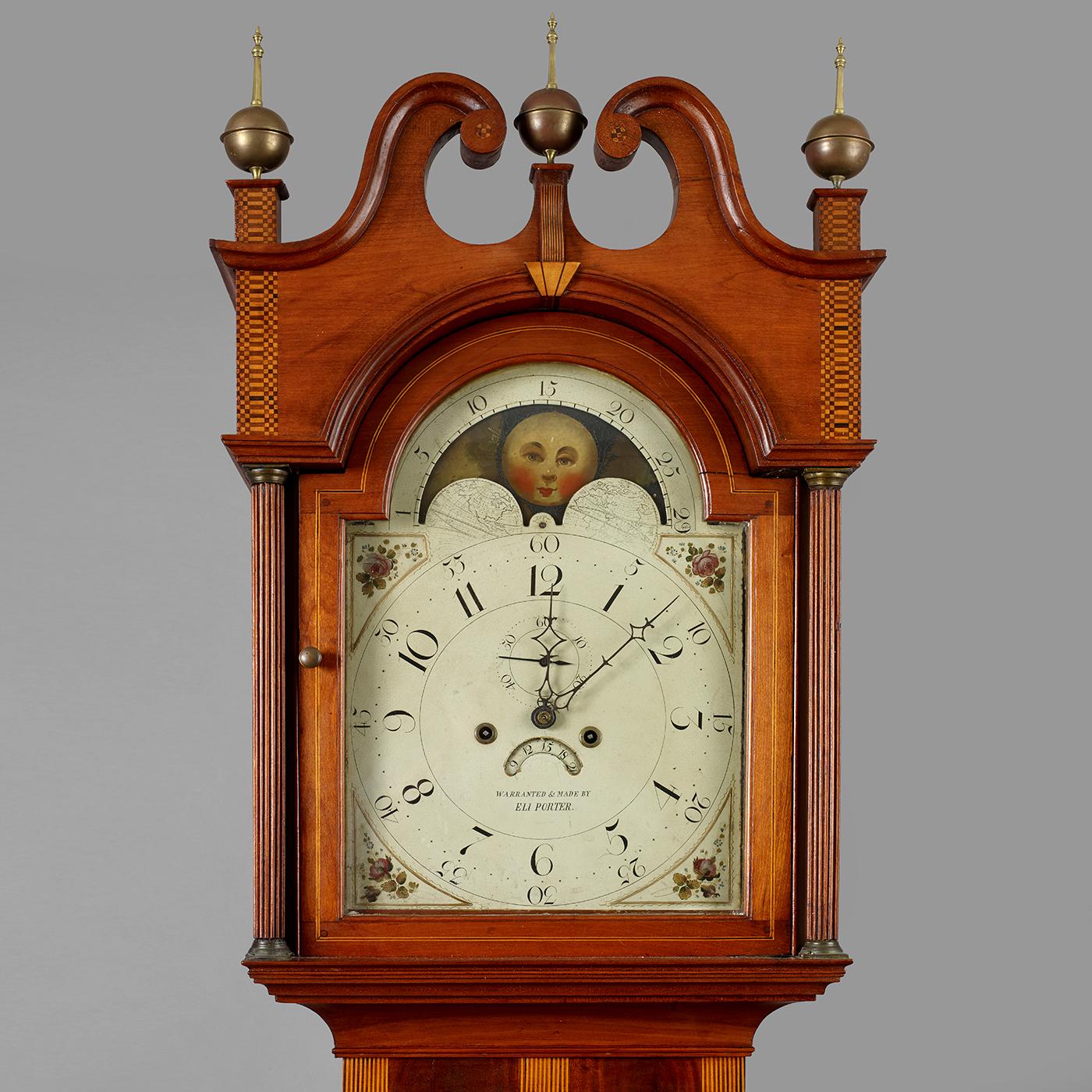 Eli Porter Inlaid Tall Case Clock