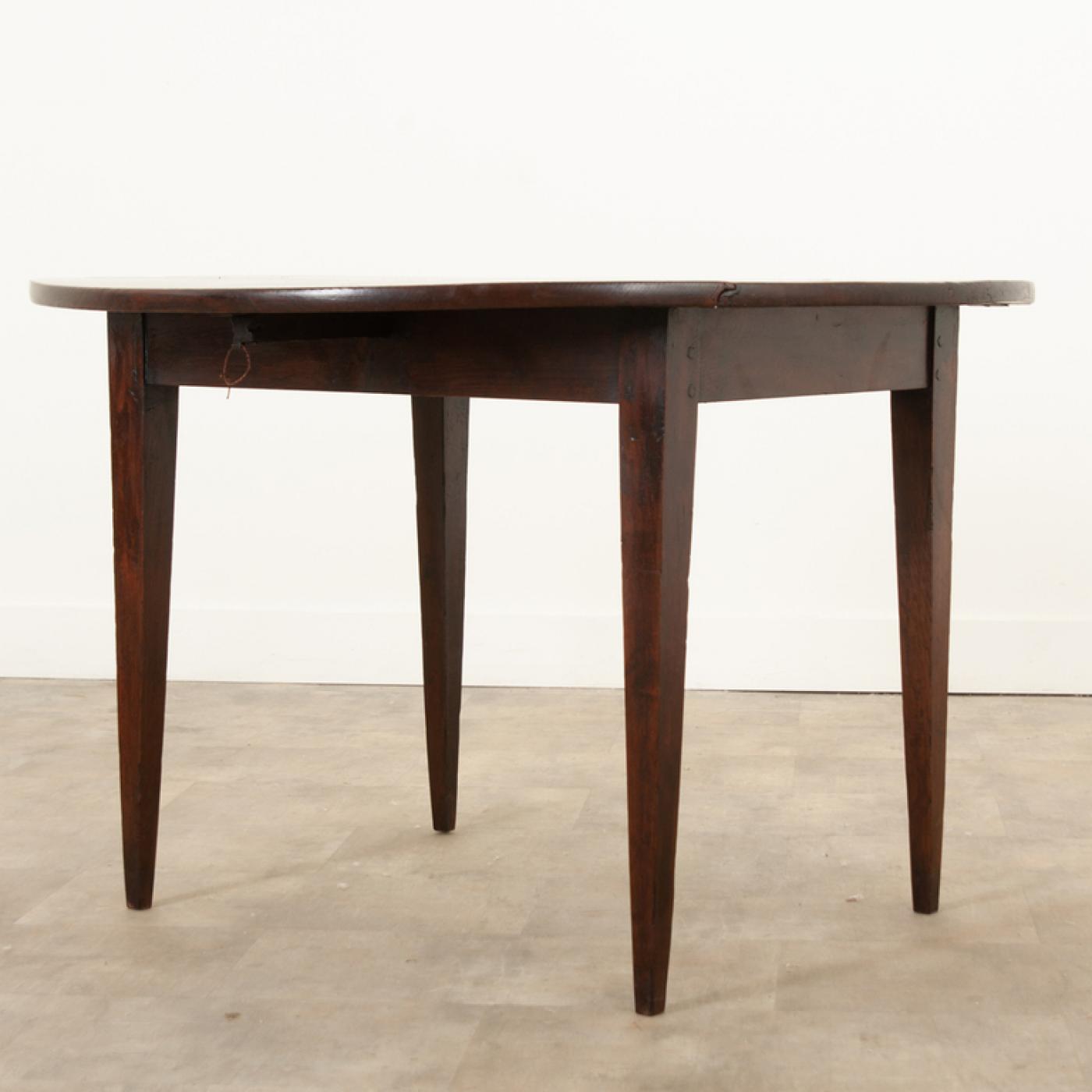 English 19th Century Solid Oak Drop-leaf Table