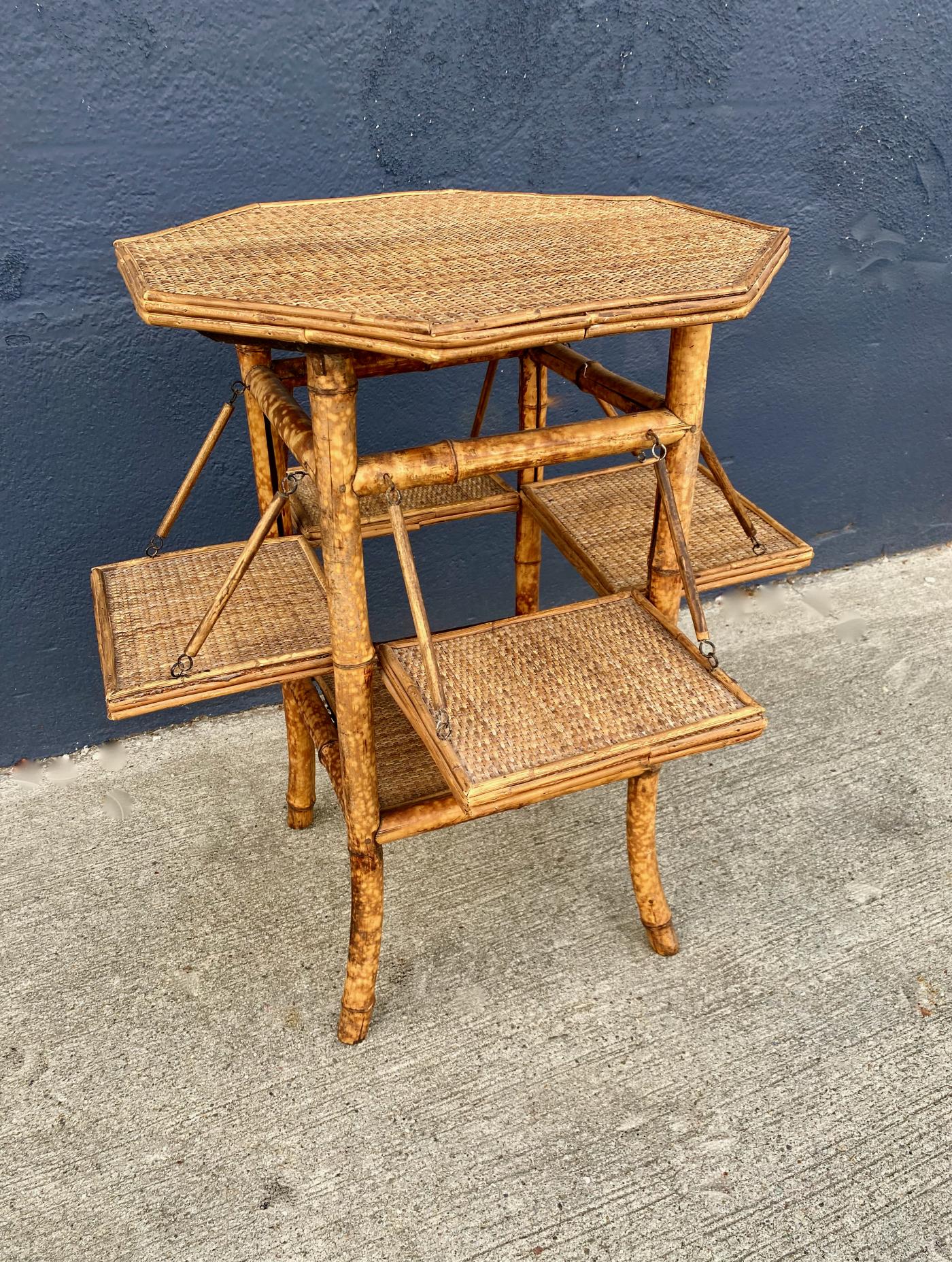 English Bamboo and Rattan Tea Table