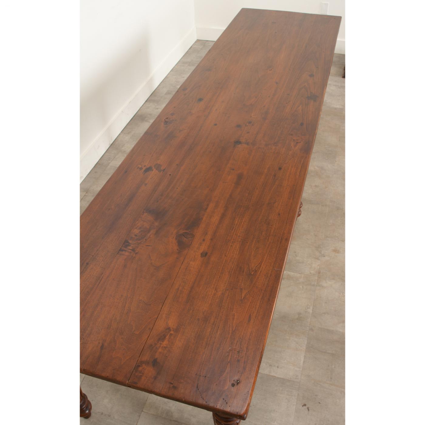 English Poplar & Mahogany Dining Table