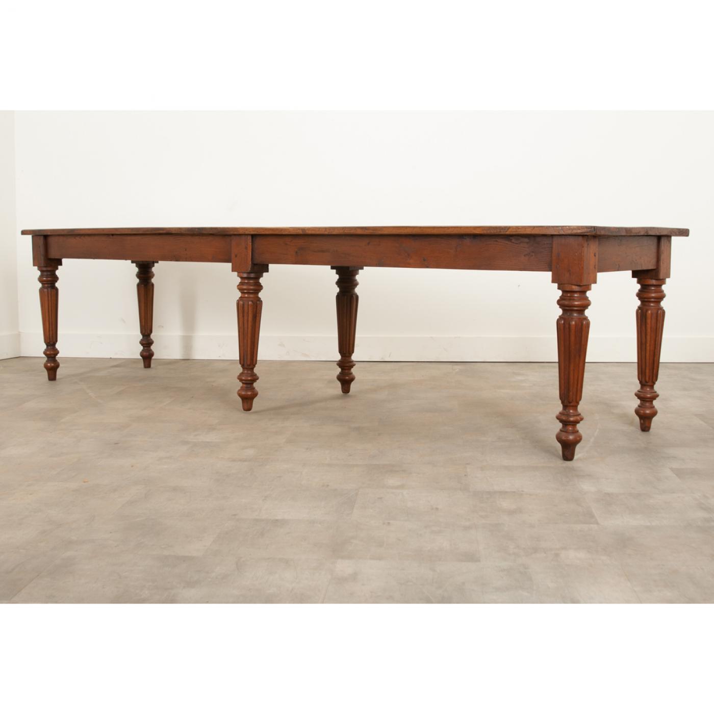 English Poplar & Mahogany Dining Table
