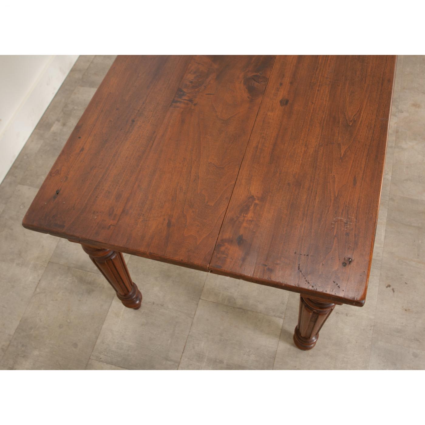 English Poplar & Mahogany Dining Table