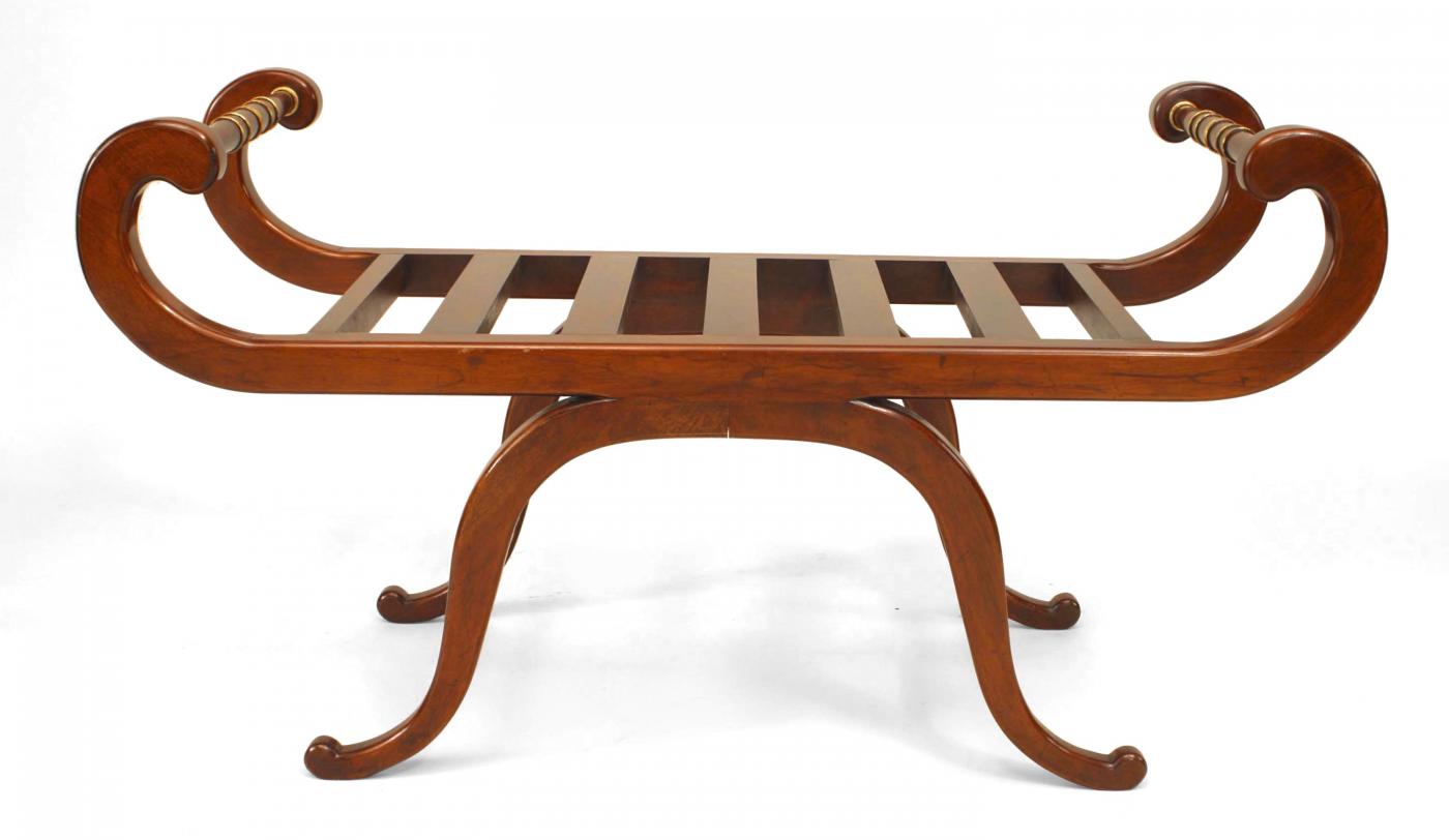English Regency Mahogany Leg Bench
