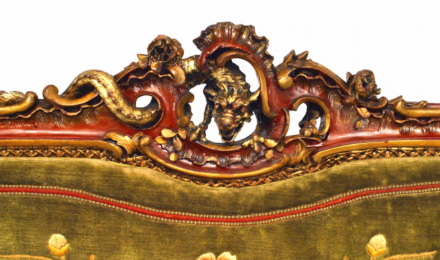 English Regency Red Lacquered Loveseat