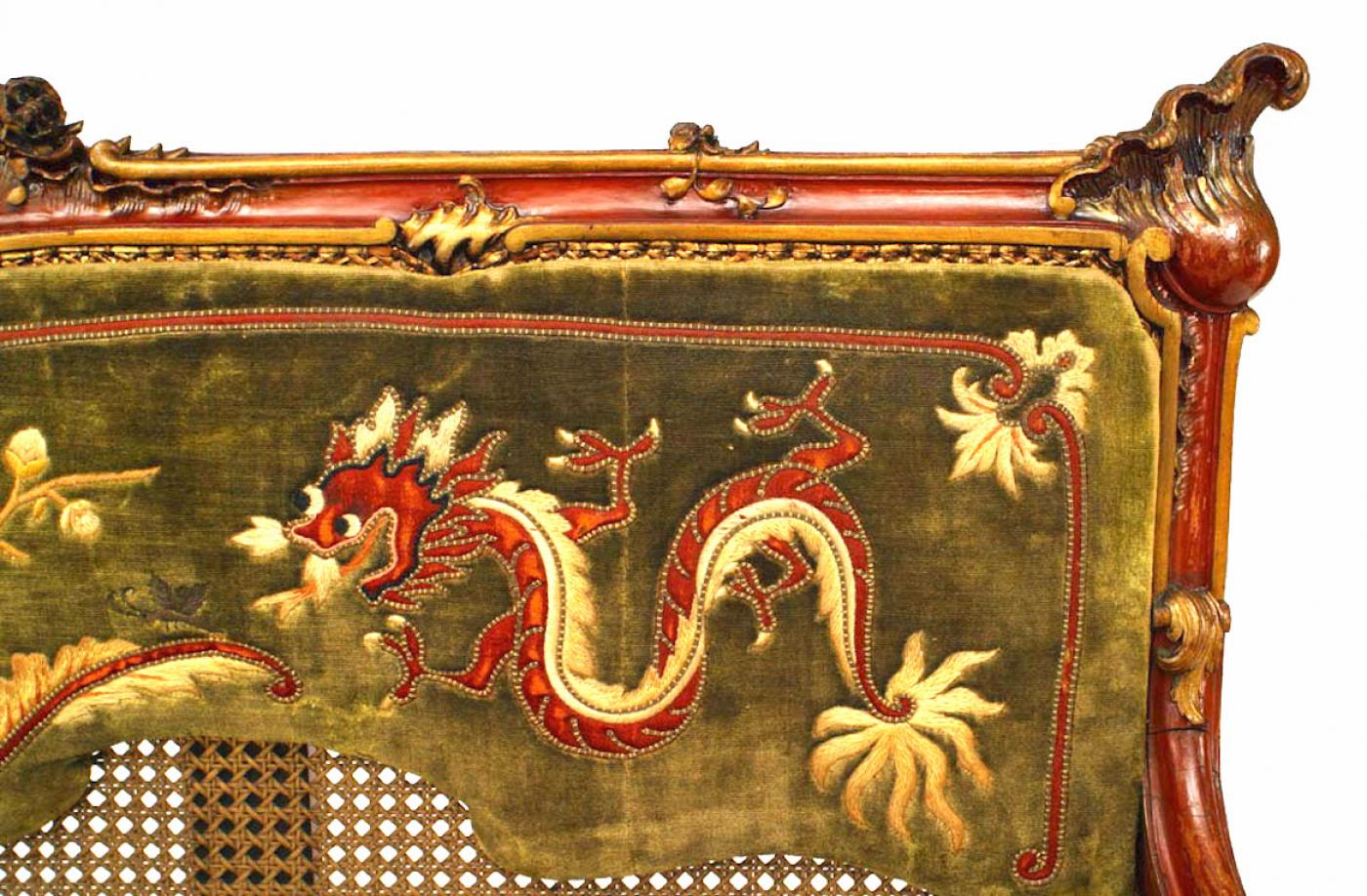 English Regency Red Lacquered Loveseat