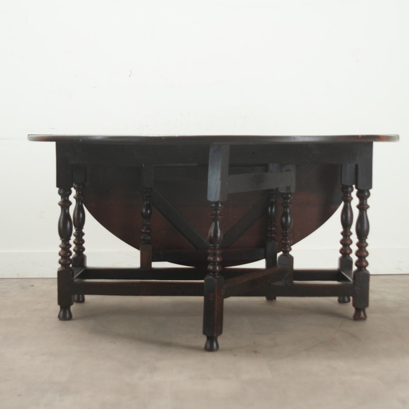 English Solid Oak Gateleg Drop Leaf Table