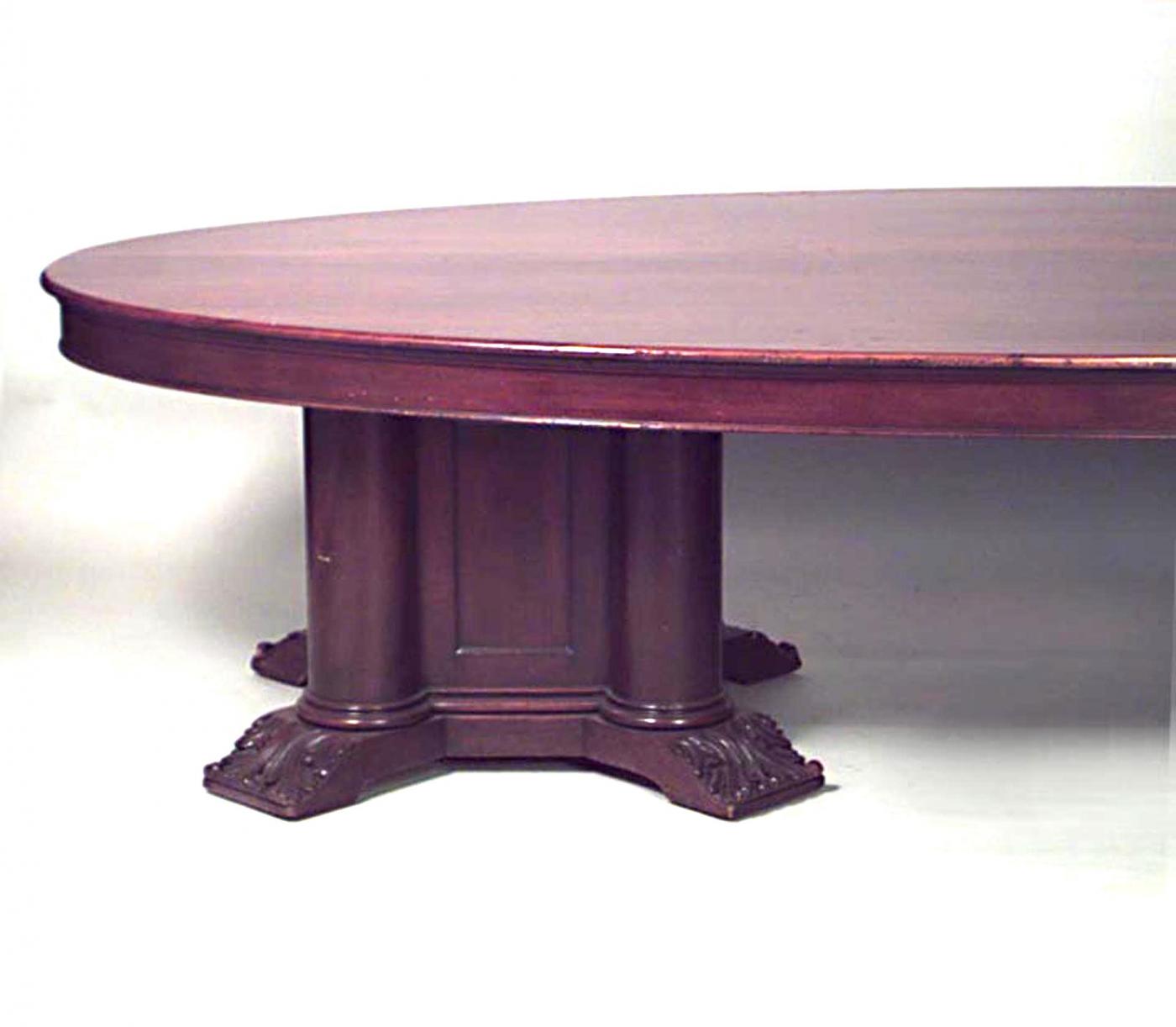 English Victorian Oval Mahogany Conference Table