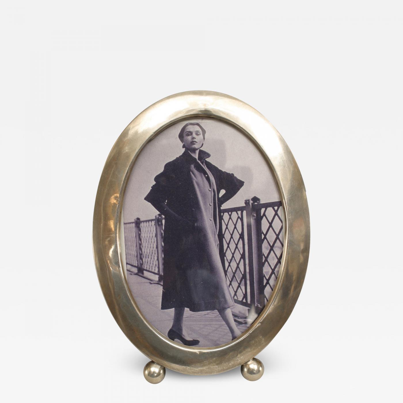 English Victorian Silver Oval Picture Frame 7