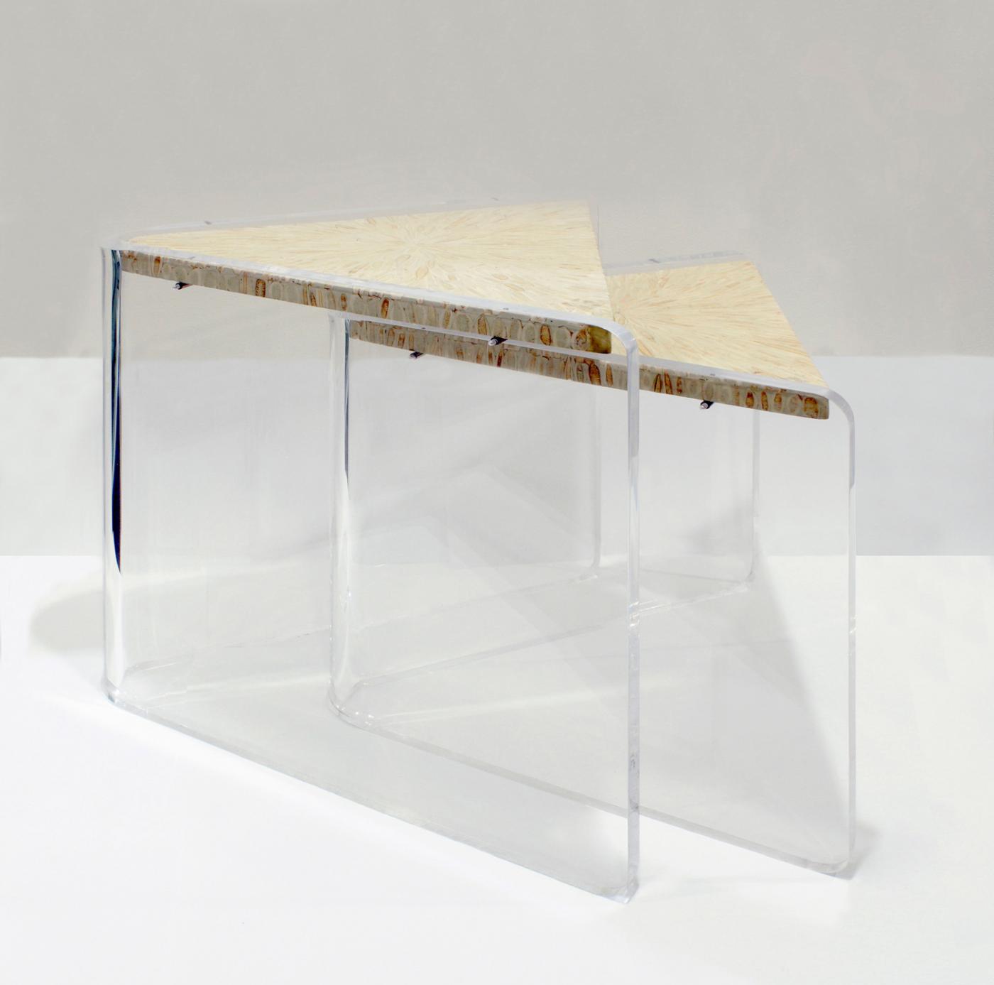 Enrique Garcel - Enrique Garcel Pair of Lucite and Bone Nesting Tables ...