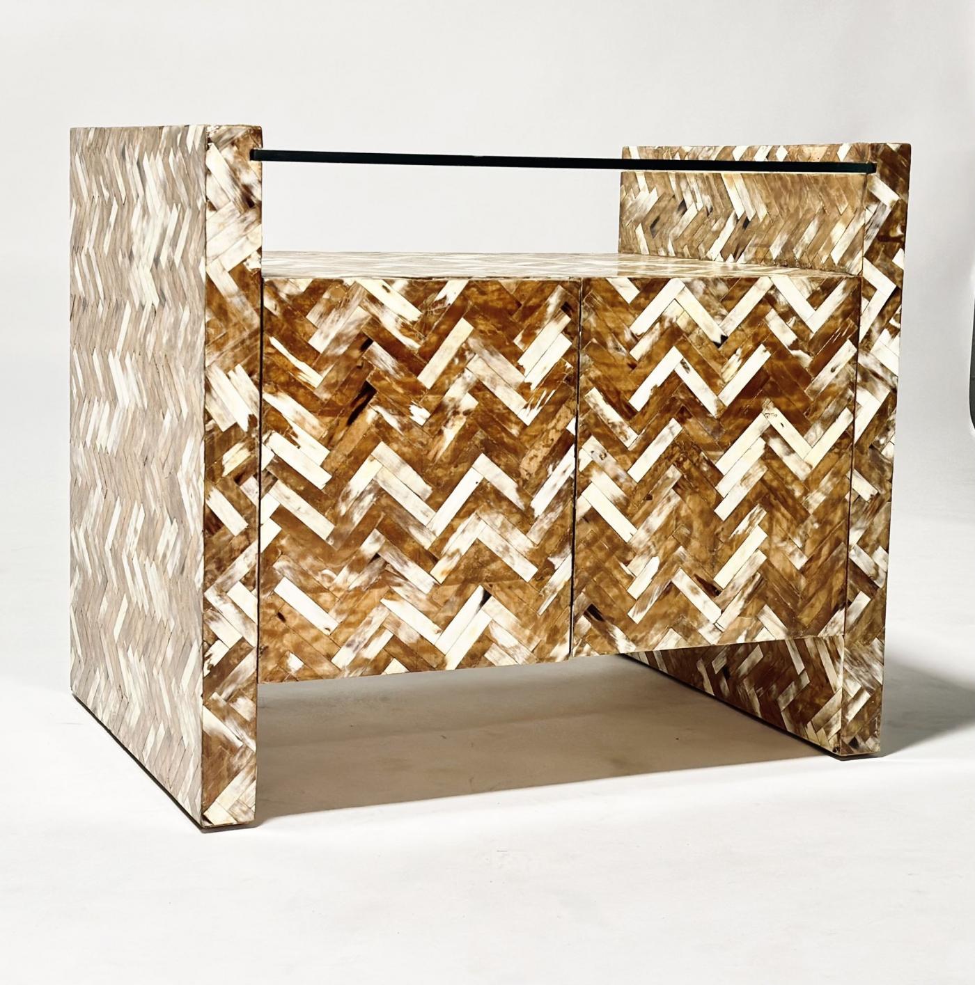 Enrique Garcel - Enrique Garcel Tessellated Horn Side/End Table, 1970