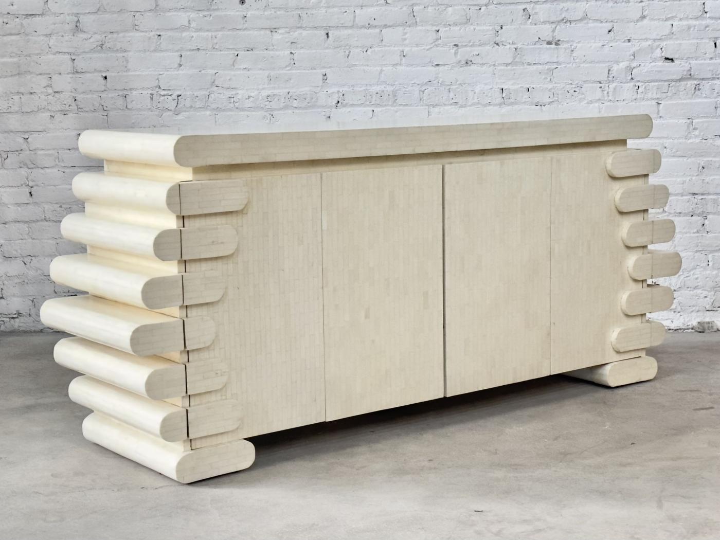 Enrique Garcel Tessellated Bone Credenza/Sideboard, 1980