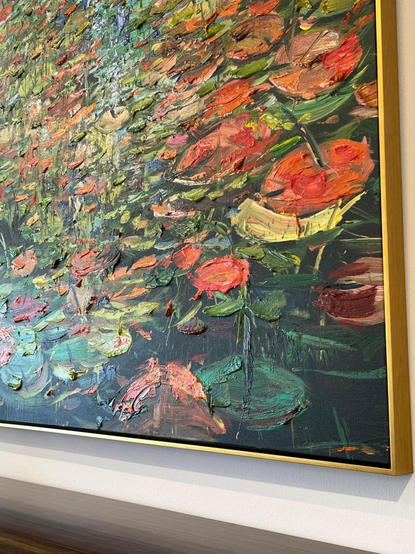 Eric Alfaro - Contemporary Pond Garden Painting by Eric Alfaro titled ...