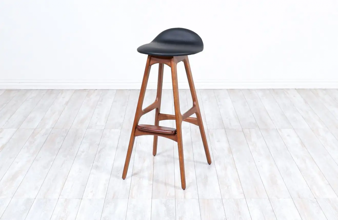 Erik Buch - Danish Modern Sculpted Teak & Rosewood Bar Stools by Erik Buch