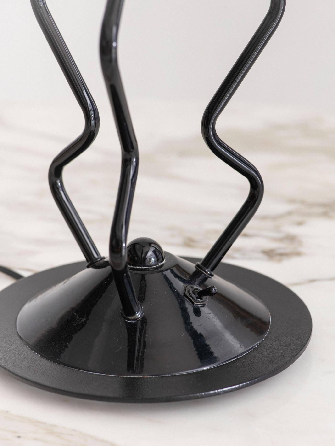 Ettore Sottsass - Memphis Style Metal Squiggle Table Lamp With Acrylic ...