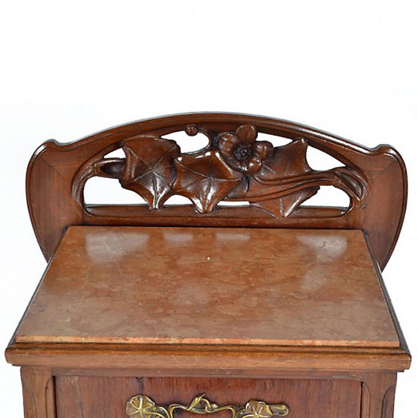Eugène Vallin - Art Nouveau Night Stand Attributed to Eugène Vallin