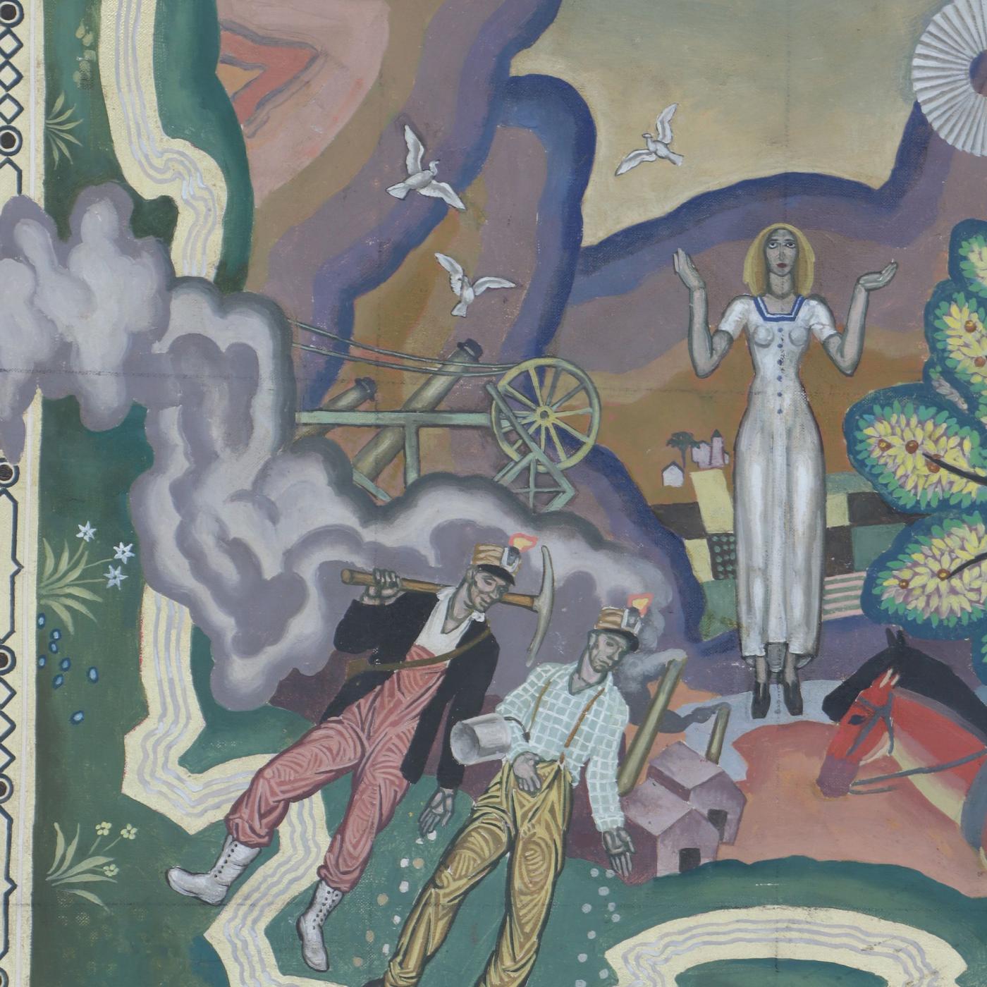 Eugene Francis Savage - "Story of Pennsylvania", Large Art Deco ...