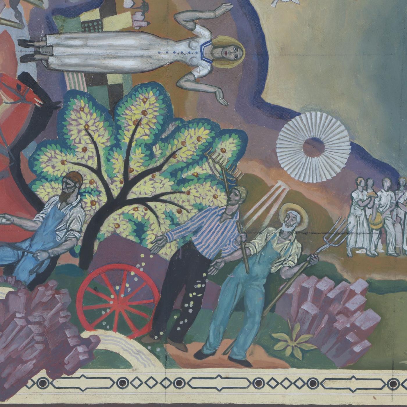 Eugene Francis Savage - "Story of Pennsylvania", Large Art Deco ...