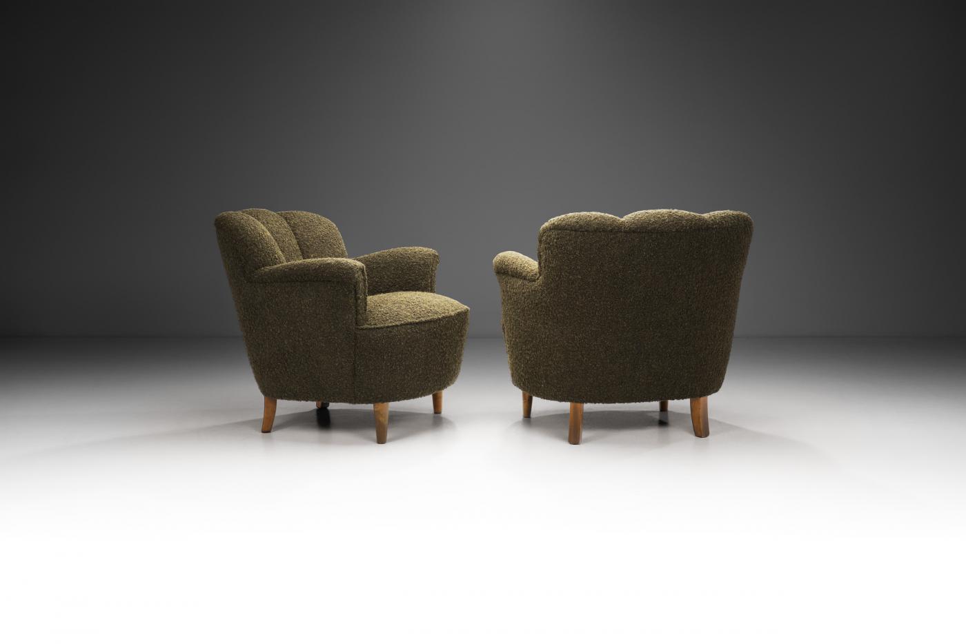 European Upholstered Art Deco Lounge Chairs, Europe 1930s