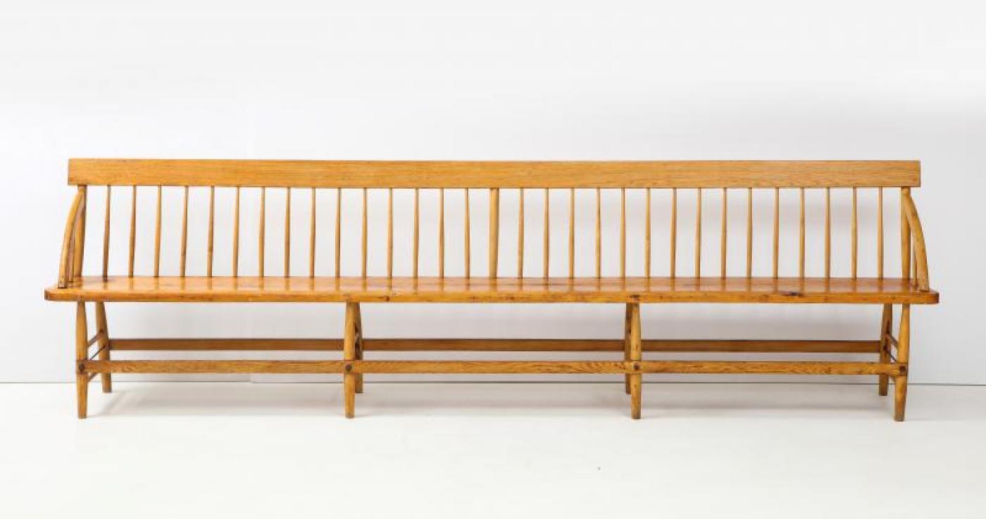 Exceptional 19th C. Hand Made Quaker Meeting House Bench, Cape Cod