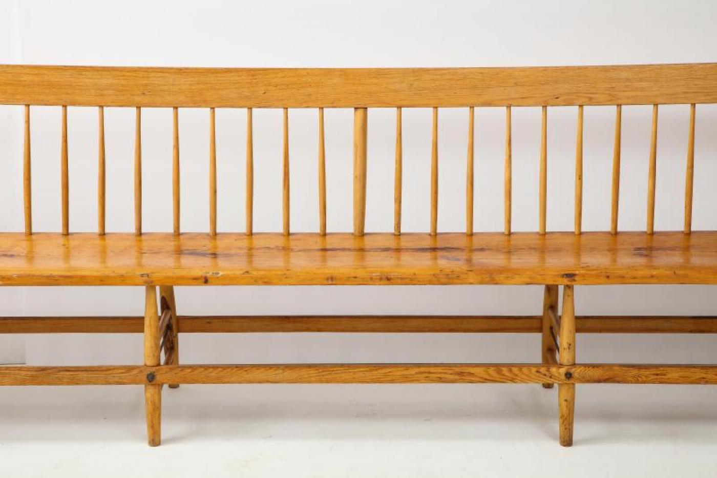 Exceptional 19th C. Hand Made Quaker Meeting House Bench, Cape Cod