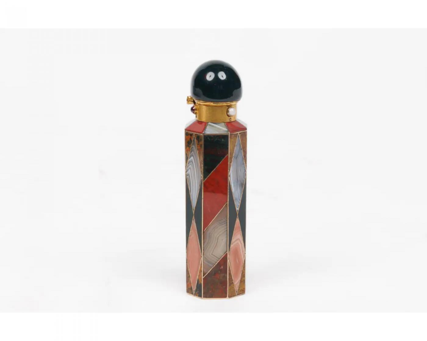 Exquisite Victorian English Gold and Scottish Agate Perfume Bottle ...