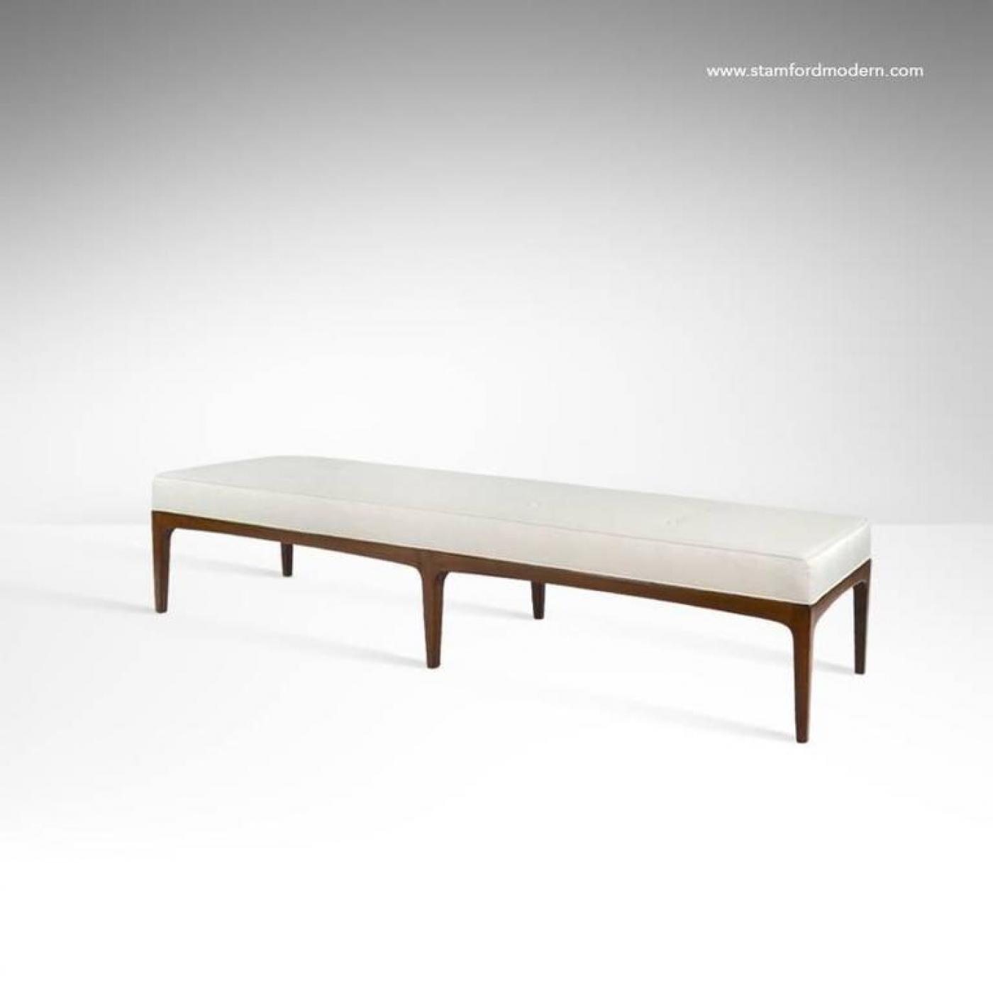 Extra Long Paul McCobb Style Bench in Linen