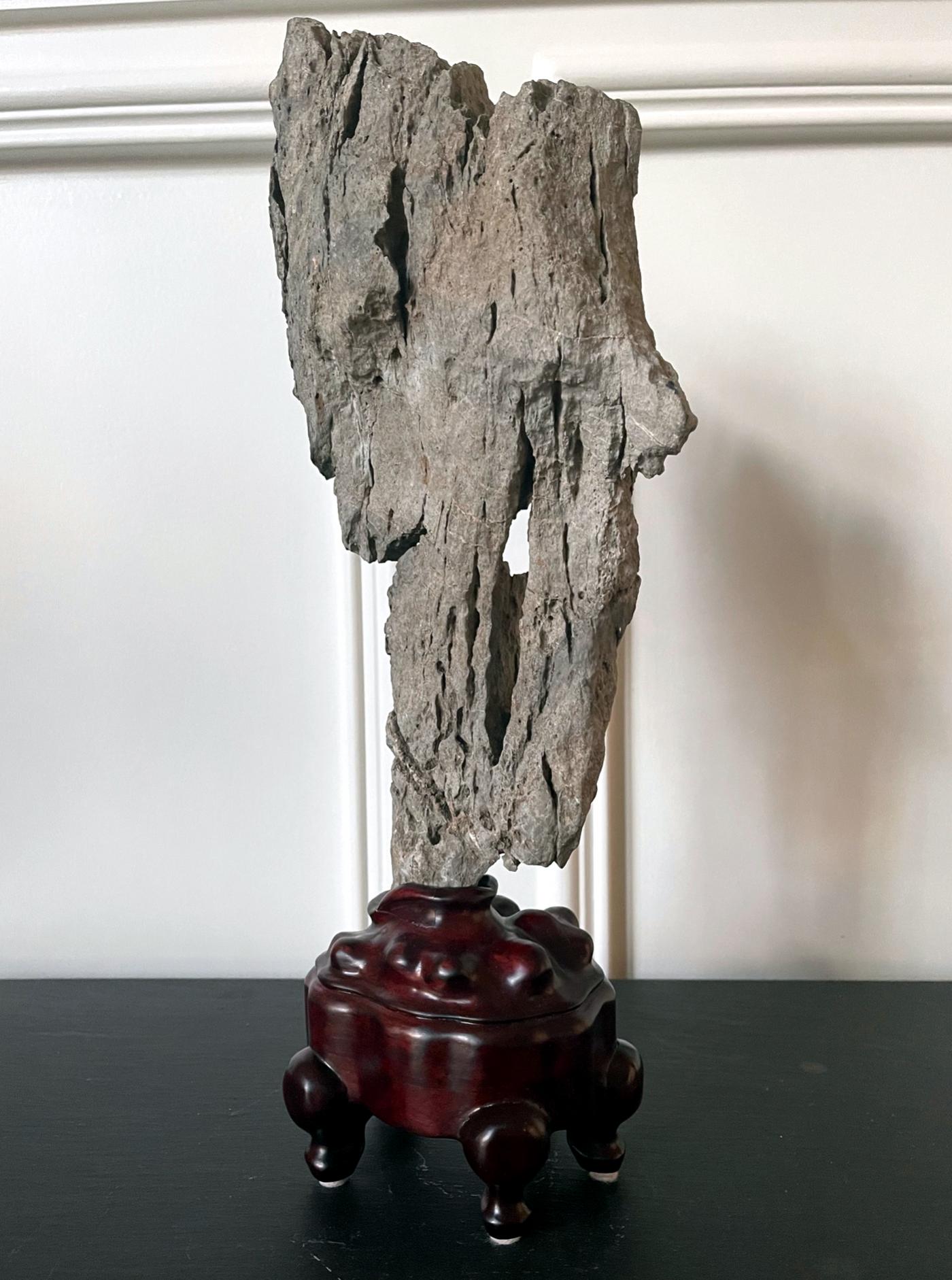 Extraordinary Chinese Scholar Rock Ying Stone on Stand