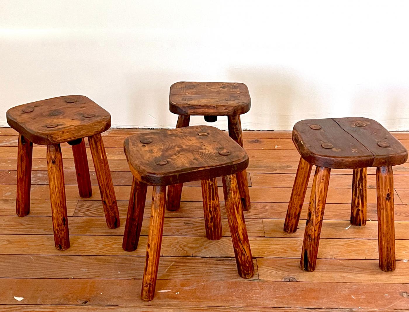 FRENCH MASSIVE WOOD STOOLS