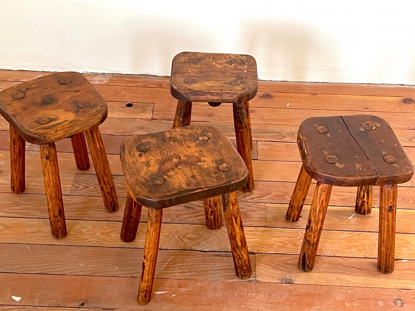 FRENCH MASSIVE WOOD STOOLS