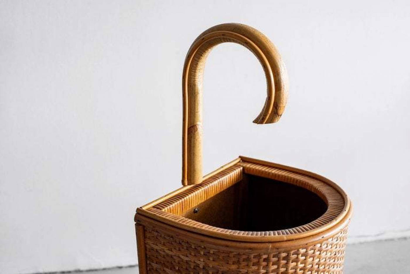 FRENCH WICKER UMBRELLA HOLDER