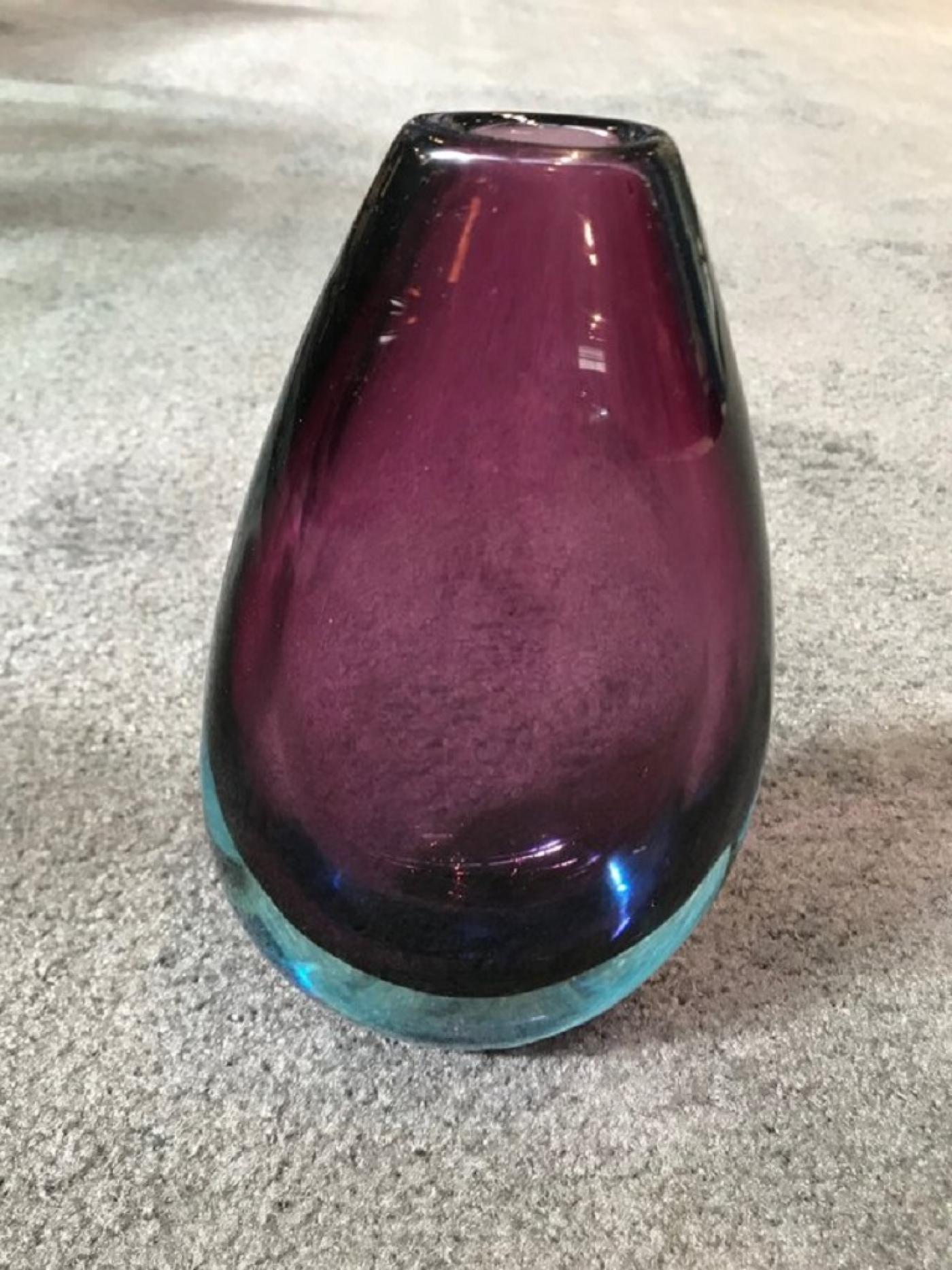 Flavio Poli - Purple Sommerso Glass Vase Attributed to Flavio Poli