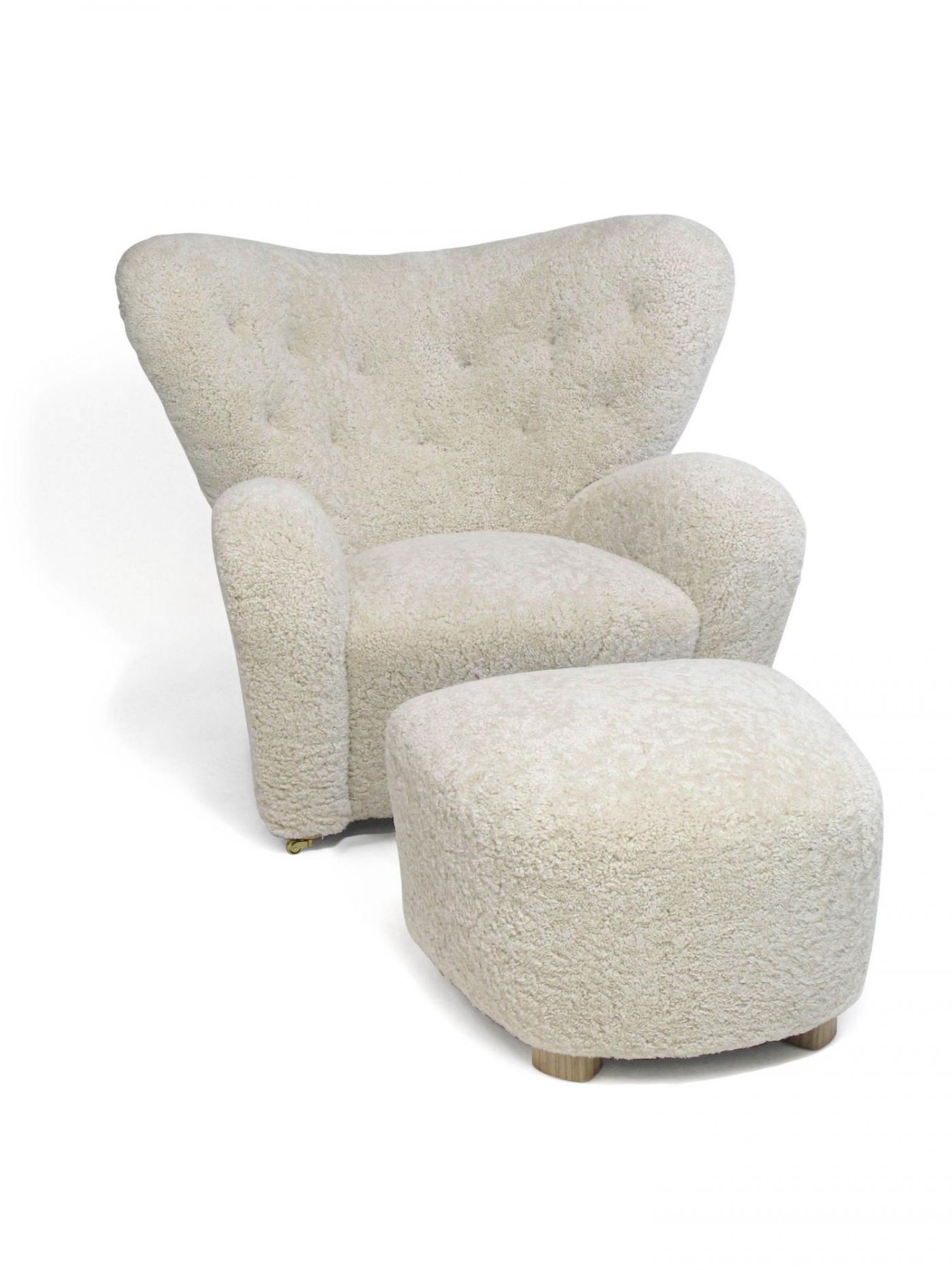 Flemming Lassen - Flemming Lassen "Tired Man" Sheepskin Lounge Chair ...