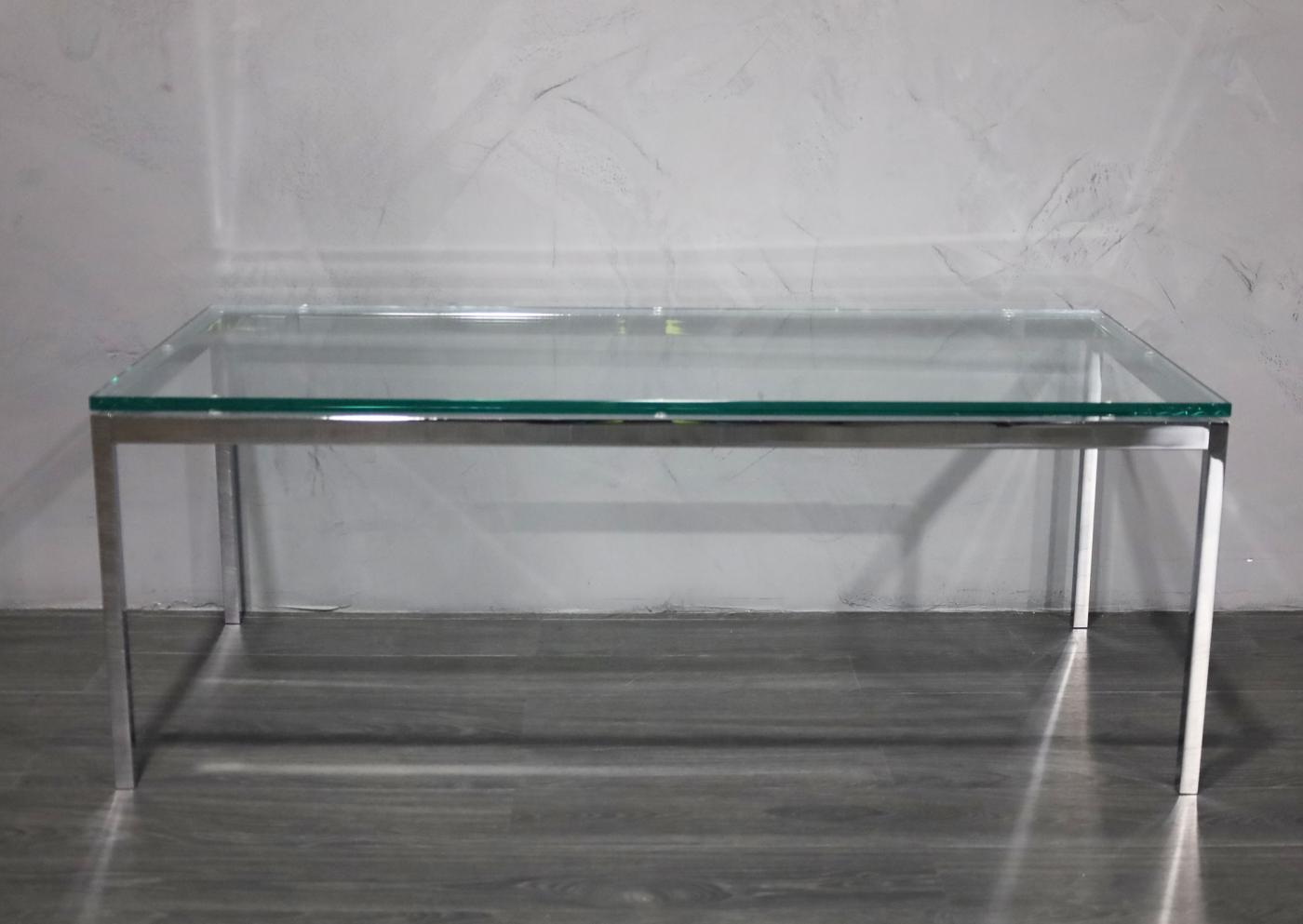 Florence Knoll - Florence Knoll Chrome and Glass Cocktail Table, Signed