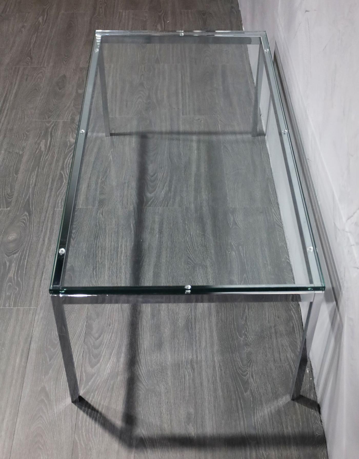 Florence Knoll - Florence Knoll Chrome and Glass Cocktail Table, Signed