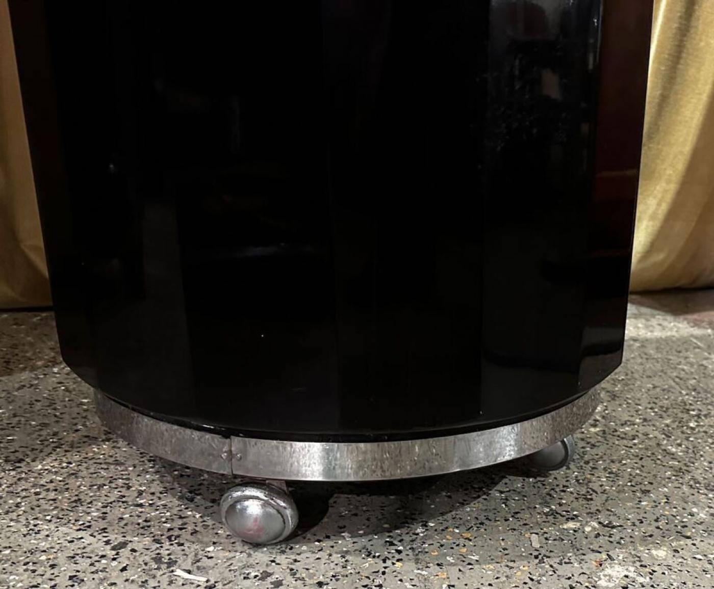 Fluted Art Deco Round Stack Bar Cart