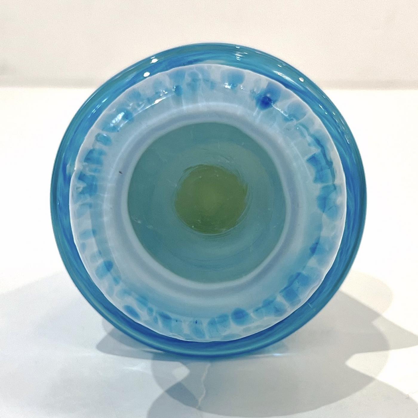 Formia 1980s Italian Vintage Turquoise Blue & White Murano Glass Tree ...