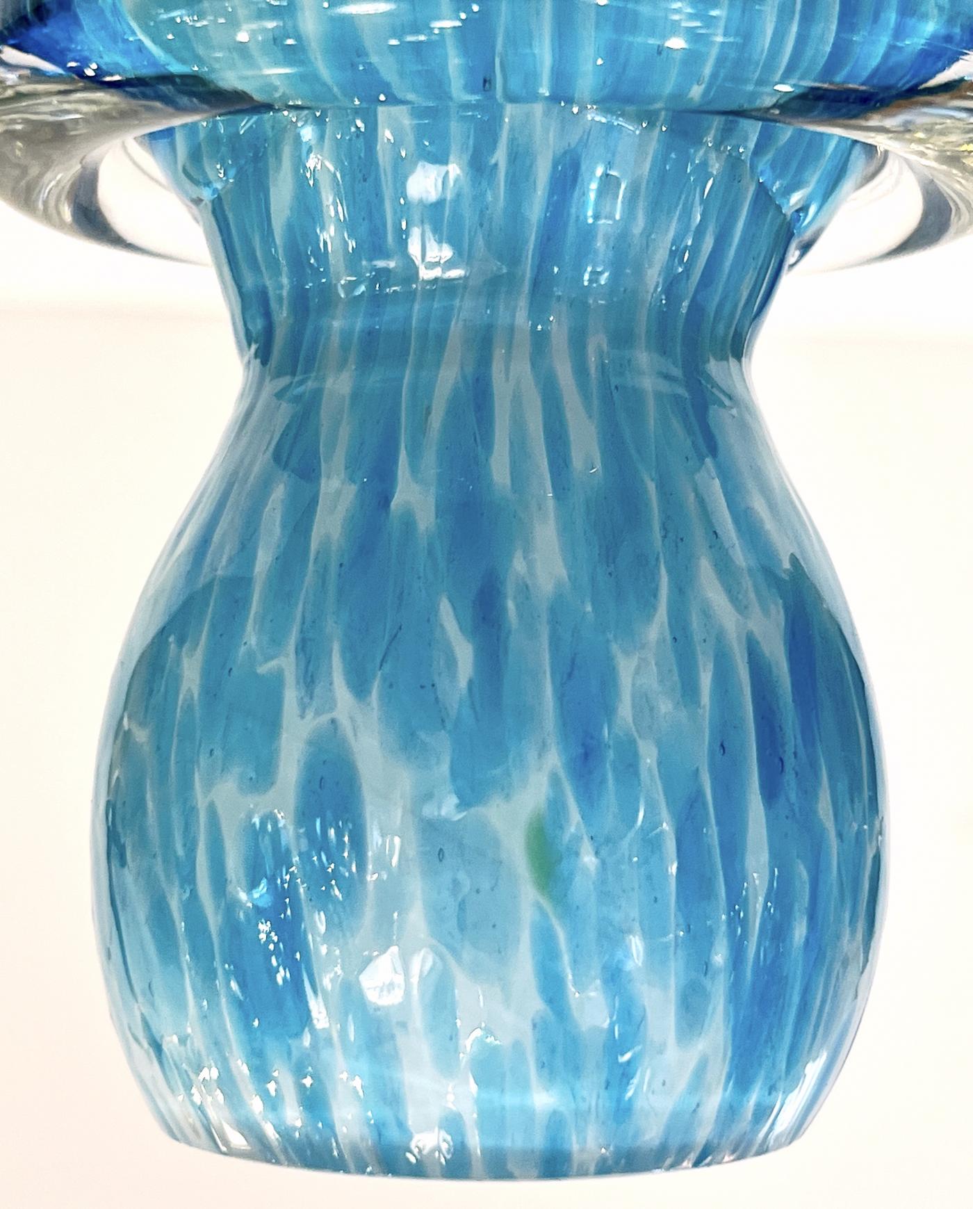 Formia 1980s Italian Vintage Turquoise Blue & White Murano Glass Tree ...