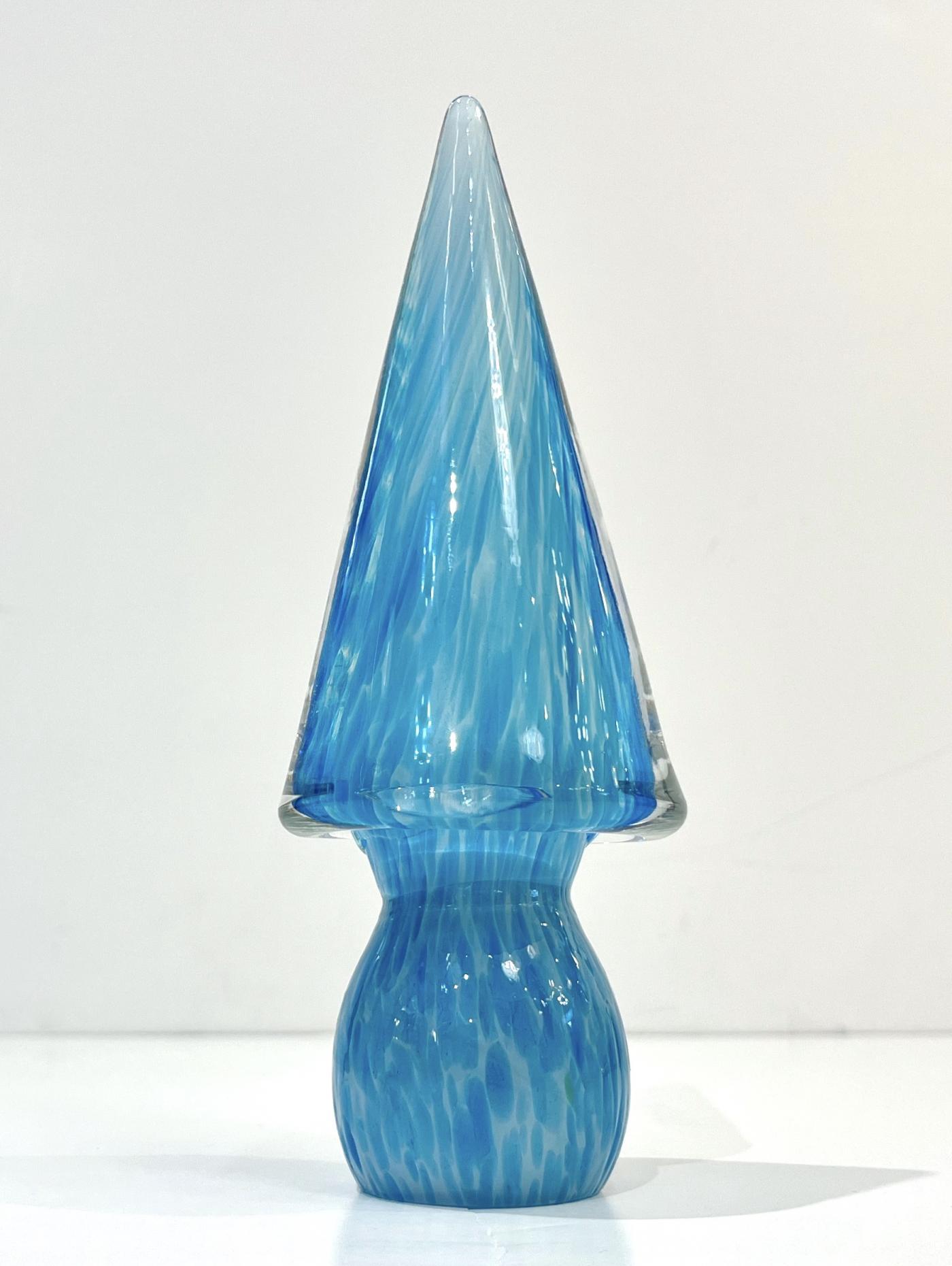 Formia 1980s Italian Vintage Turquoise Blue & White Murano Glass Tree ...