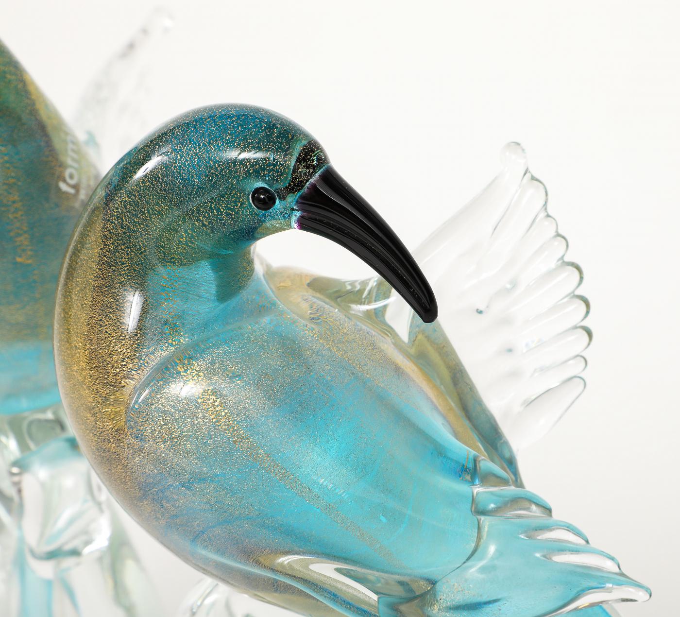 Formia Murano - 1970's Murano Glass Birds Sculptures