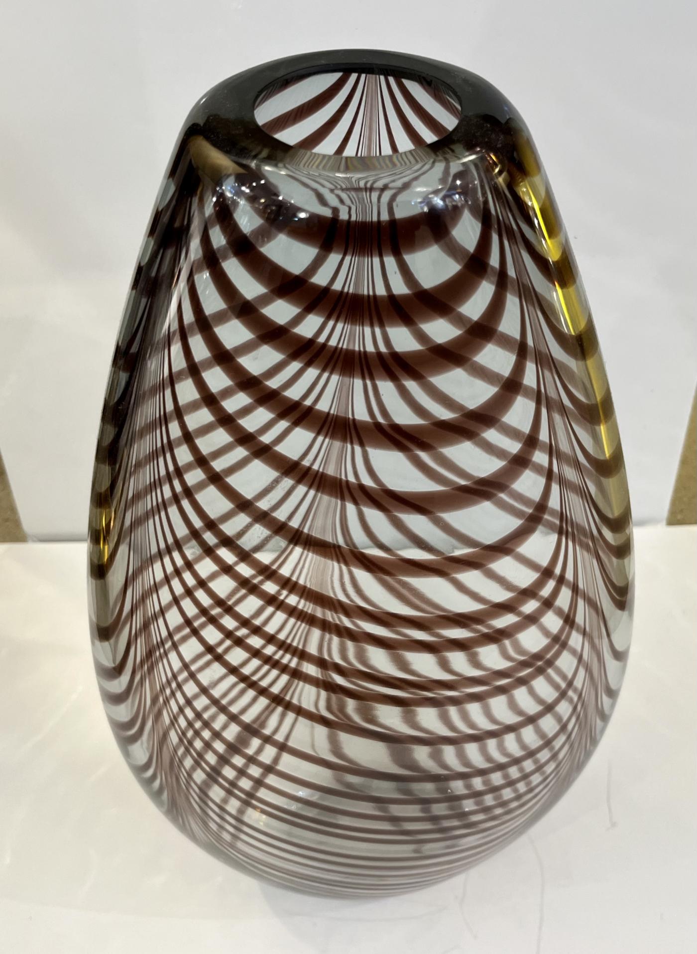 Formia Murano - Formia 1970s Feather Decorated Purple Brown Crystal ...