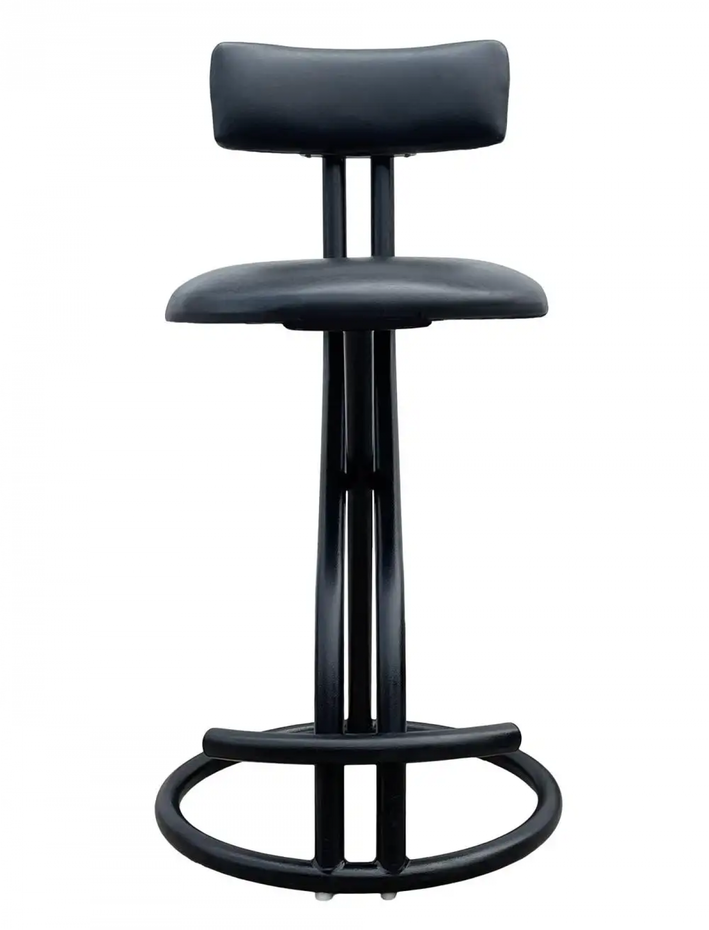Four Mid Century Italian Post Modern Bar Stools or Counter Stools in Black