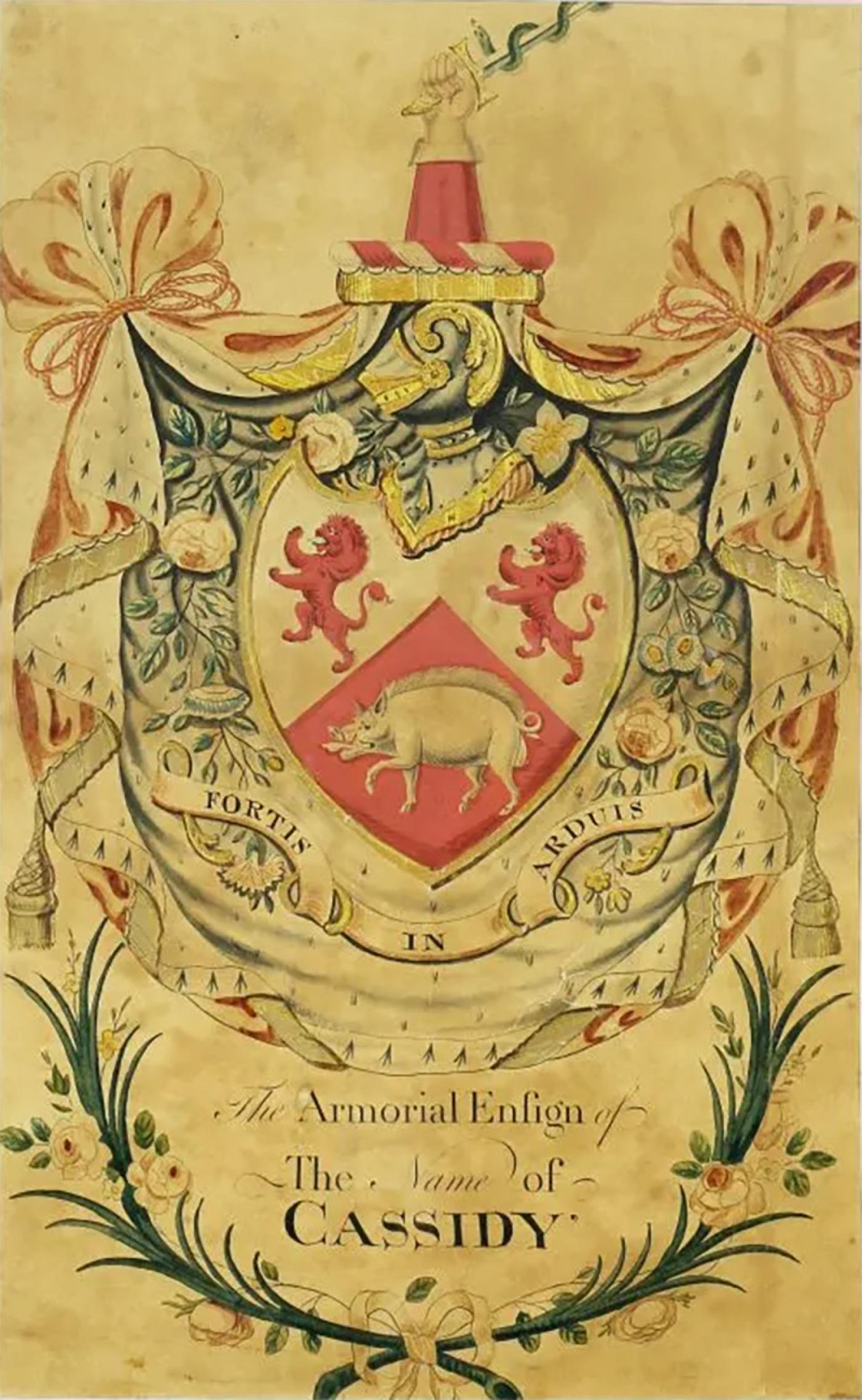 Framed Coat Of Arms For Cassidy