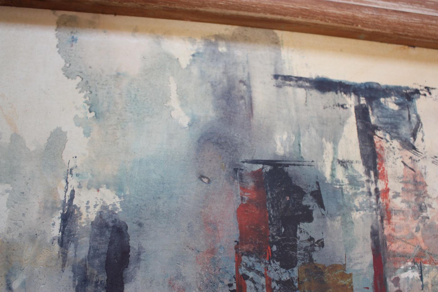 Frank Edwin Larson - Frank Edwin Larson Abstract Oil and Gouache on Canvas