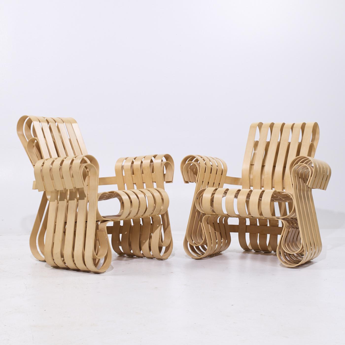 Frank Gehry - Frank Gehry for Knoll Mid Century Power Play Chairs - Pair