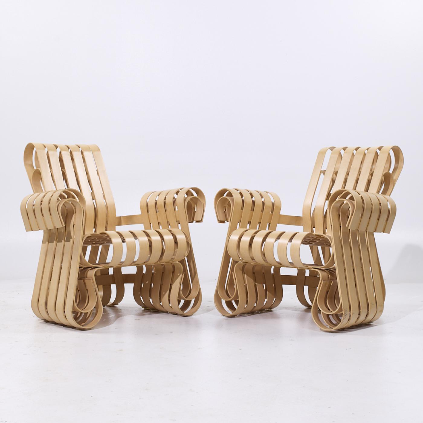 Frank Gehry - Frank Gehry for Knoll Mid Century Power Play Chairs - Pair