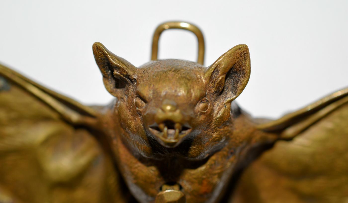 Franz Xavier Bergmann - Rare Bronze Bat Bell