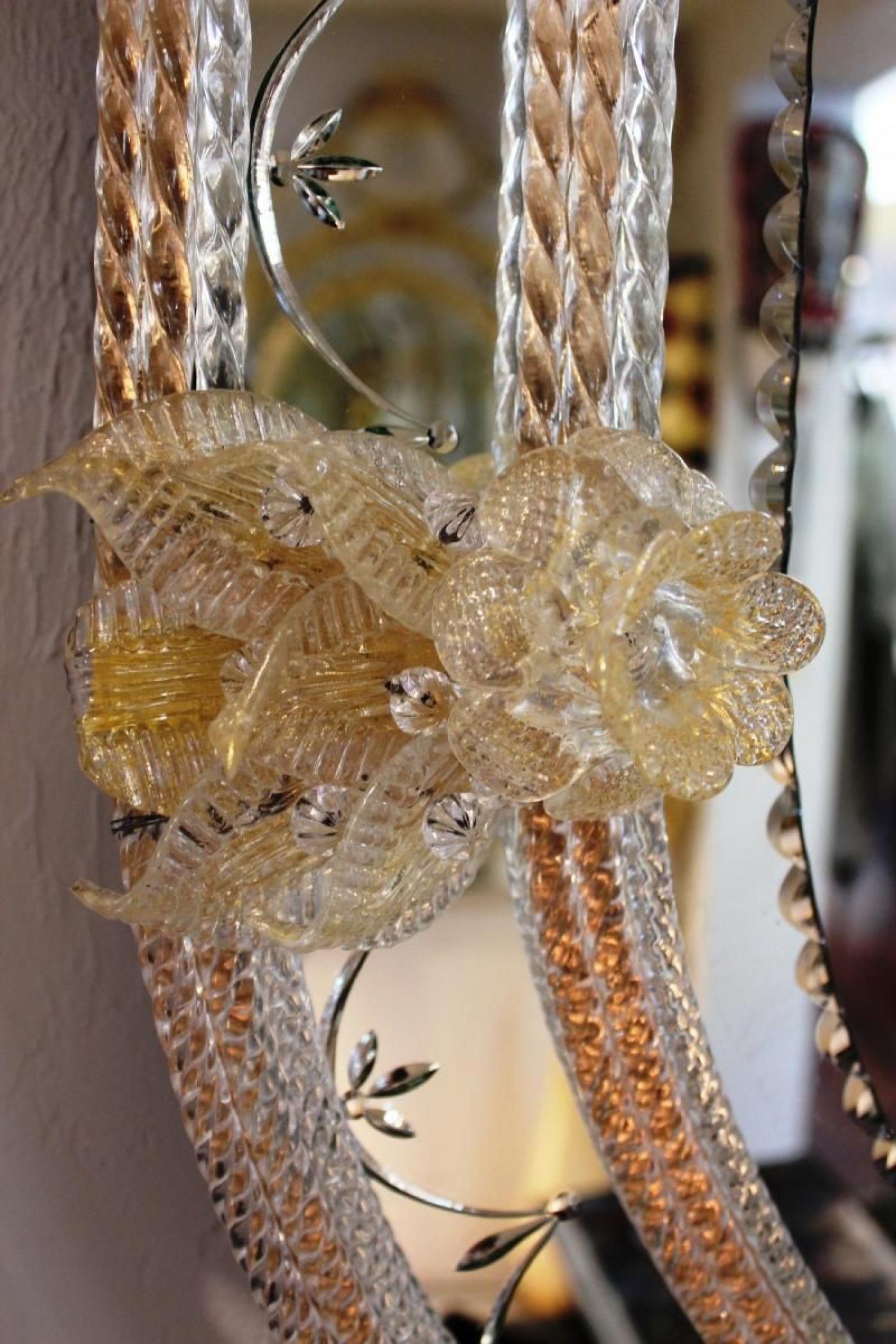 Fratelli Barbini - Fabulous Oval Venetian Glass Mirror