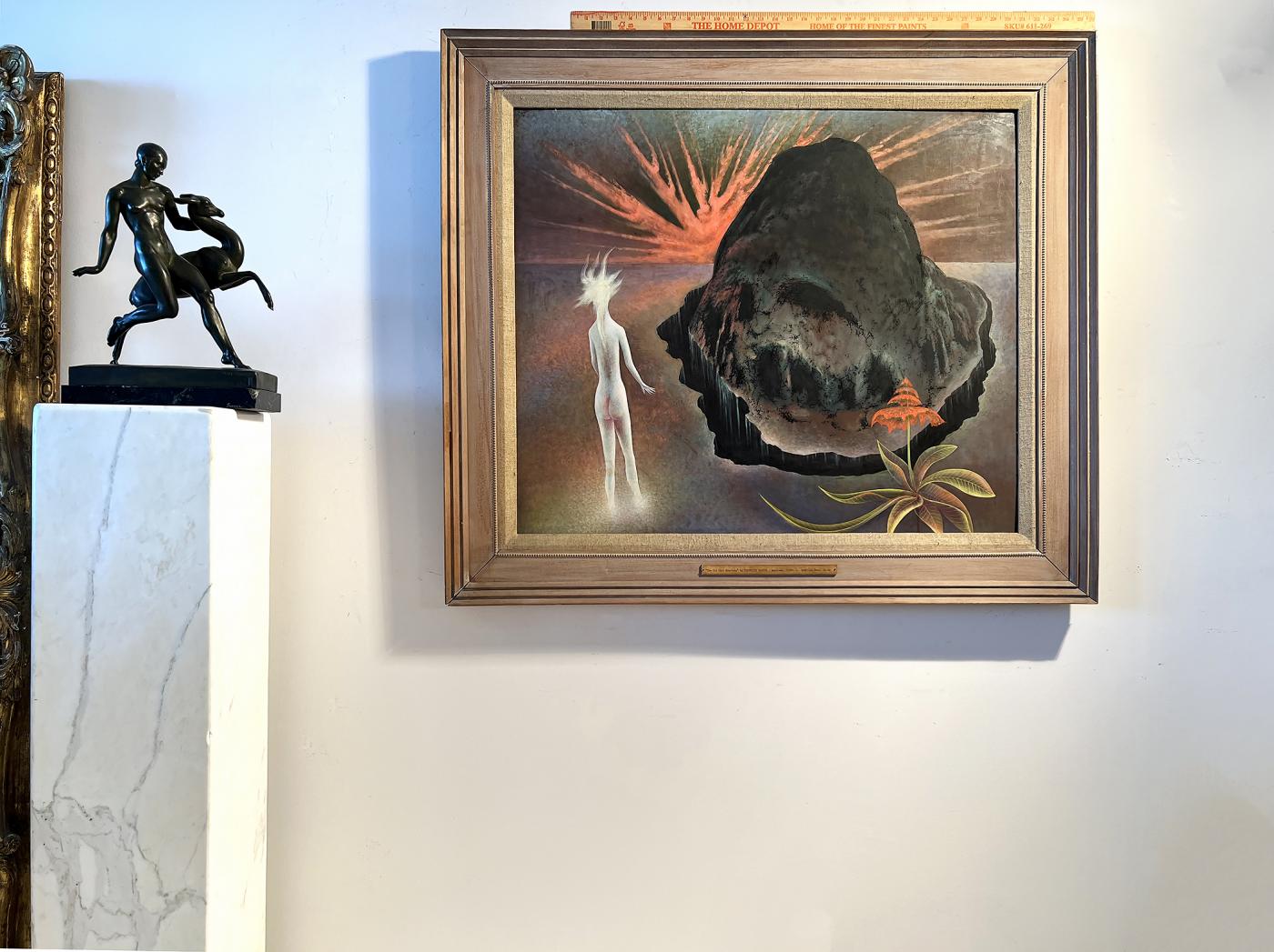 Frederick Haucke - Surrealist Landscape, Mountain with Nude Woman ...